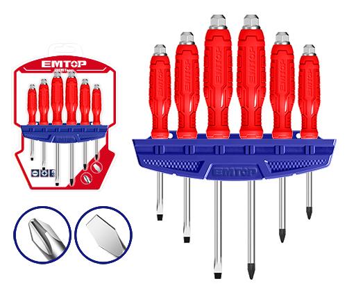 EMTOP Hand Tools 6 Pcs go-through screwdriver set ESSTGT0601