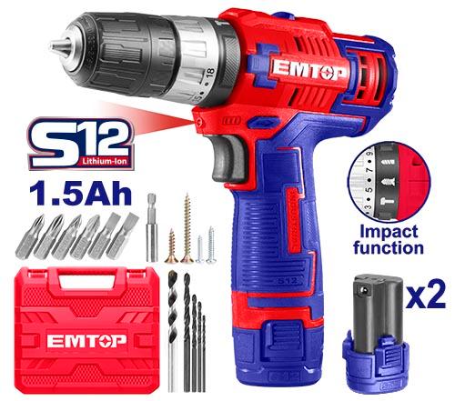 EMTOP Power Tools Cordless impact drill ECIDL12622